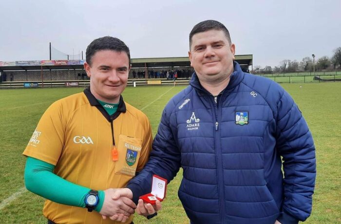 Michael Browne (Dromcollogher/Broadford) with his Referees Medal ...