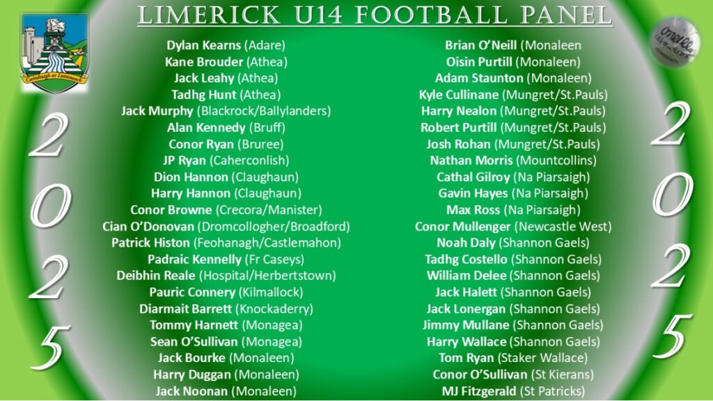 The management of the Limerick Under 14 Football team has released ...
