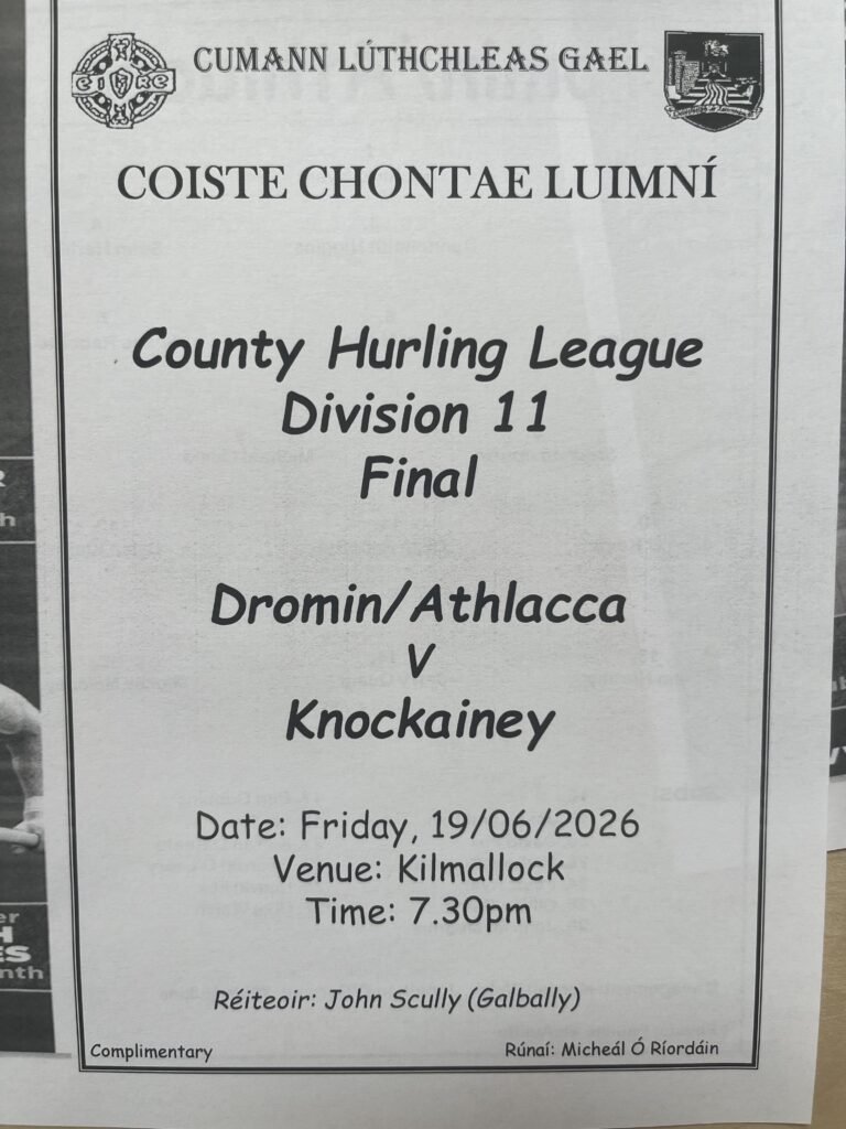 Coolyroe and Kilmallock to host Division 6 & Division 11 Hurling League ...